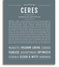 Ceres Personalized Name Meaning Art Prints – Name Stories
