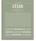 Cesar Personalized Name Meaning Art Prints – Name Stories