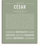 Cesar Personalized Name Meaning Art Prints – Name Stories