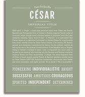 Cesar Personalized Name Meaning Art Prints – Name Stories