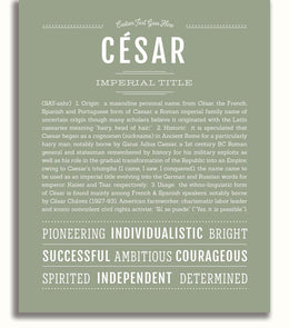 Cesar Personalized Name Meaning Art Prints – Name Stories