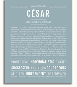 Cesar Personalized Name Meaning Art Prints – Name Stories