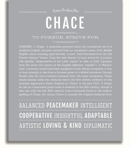 Chace | Name Art Print – Name Stories