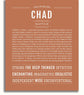 Chad Personalized Name Meaning Art Prints – Name Stories