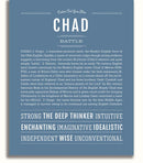 Chad Personalized Name Meaning Art Prints – Name Stories