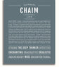 Chaim Personalized Name Meaning Art Prints – Name Stories