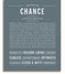 Chance Personalized Name Meaning Art Prints – Name Stories