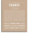 Chance Personalized Name Meaning Art Prints – Name Stories