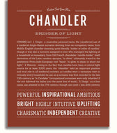 Chandler Personalized Name Meaning Art Prints – Name Stories