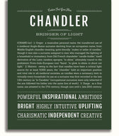 Chandler Personalized Name Meaning Art Prints – Name Stories