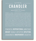 Chandler Personalized Name Meaning Art Prints – Name Stories