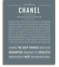 Chanel Personalized Name Meaning Art Prints – Name Stories
