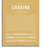 Charina Personalized Name Meaning Art Prints – Name Stories