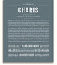 Charis Personalized Name Meaning Art Prints – Name Stories