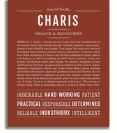 Charis Personalized Name Meaning Art Prints – Name Stories