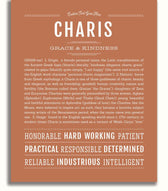 Charis Personalized Name Meaning Art Prints – Name Stories