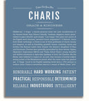Charis Personalized Name Meaning Art Prints – Name Stories
