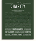 Charity Personalized Name Meaning Art Prints – Name Stories