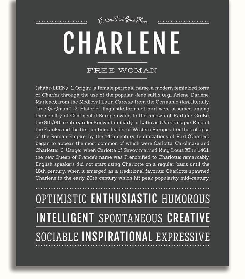 Charlene Personalized Name Meaning Art Prints – Name Stories