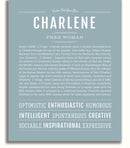 Charlene Personalized Name Meaning Art Prints – Name Stories