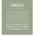 Charles Personalized Name Meaning Art Prints – Name Stories