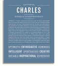 Charles Personalized Name Meaning Art Prints – Name Stories
