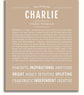 Charlie Personalized Name Meaning Art Prints – Name Stories