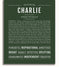 Charlie Personalized Name Meaning Art Prints – Name Stories