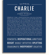 Charlie Personalized Name Meaning Art Prints – Name Stories