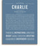 Charlie Personalized Name Meaning Art Prints – Name Stories