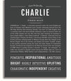 Charlie Personalized Name Meaning Art Prints – Name Stories