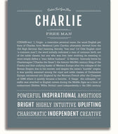 Charlie (male) | Name Art Print – Name Stories