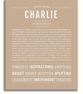 Charlie Personalized Name Meaning Art Prints – Name Stories