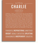 Charlie (male) | Name Art Print – Name Stories