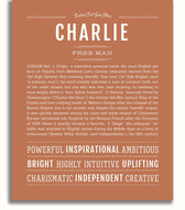 Charlie (male) | Name Art Print – Name Stories