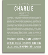 Charlie (male) | Name Art Print – Name Stories