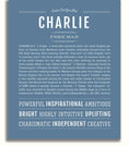 Charlie Personalized Name Meaning Art Prints – Name Stories