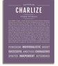 Charlize Personalized Name Meaning Art Prints – Name Stories