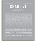 Charlize | Name Art Print – Name Stories