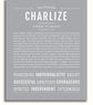 Charlize | Name Art Print – Name Stories