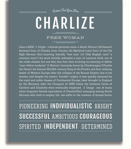Charlize | Name Art Print – Name Stories