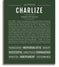 Charlize | Name Art Print – Name Stories