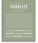Charlize Personalized Name Meaning Art Prints – Name Stories