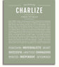 Charlize Personalized Name Meaning Art Prints – Name Stories