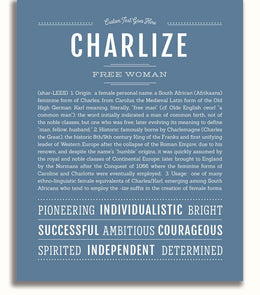 Charlize | Name Art Print – Name Stories