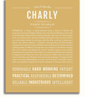 Charly Personalized Name Meaning Art Prints – Name Stories