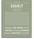 Charly Personalized Name Meaning Art Prints – Name Stories