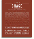 Chase Personalized Name Meaning Art Prints – Name Stories