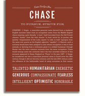Chase Personalized Name Meaning Art Prints – Name Stories