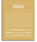 Chase Personalized Name Meaning Art Prints – Name Stories